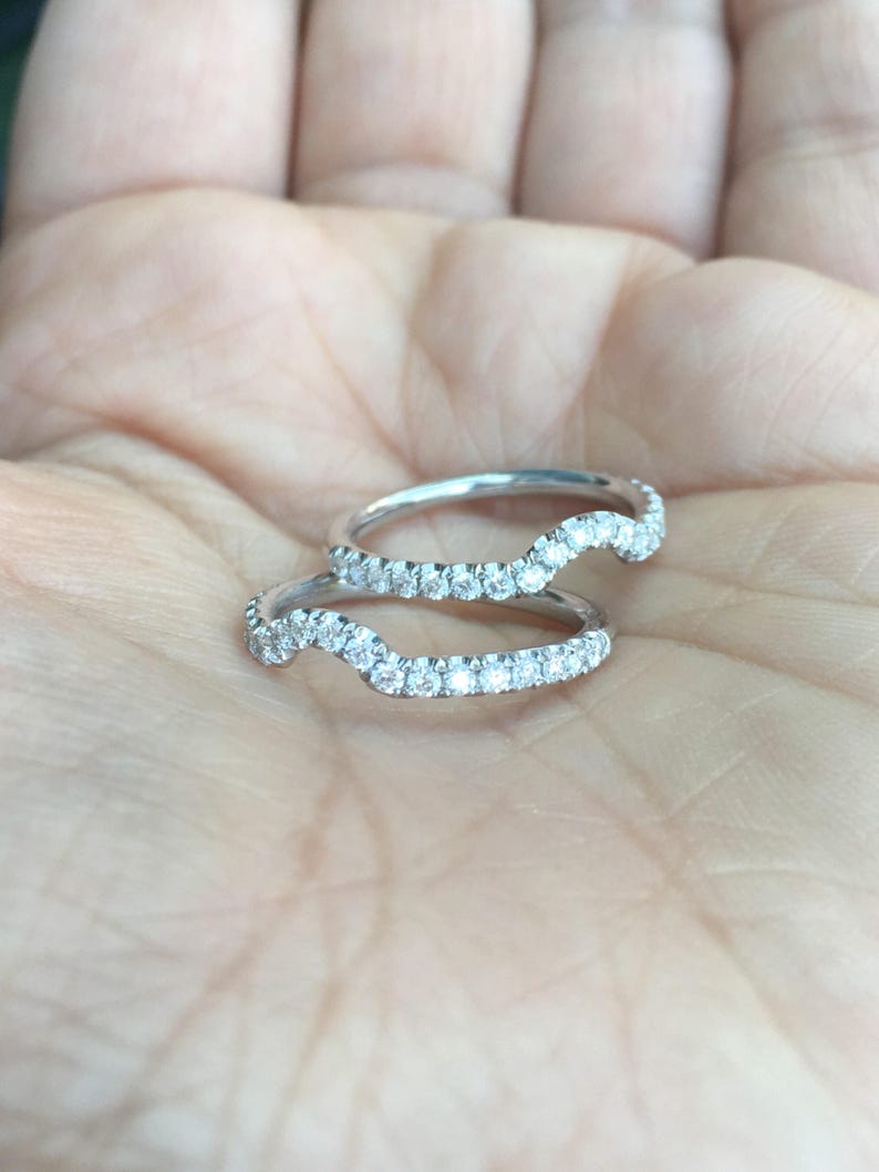 Lab Grown Diamond Pave Solitaire Wrap Guard Rings/ 2mm - Etsy