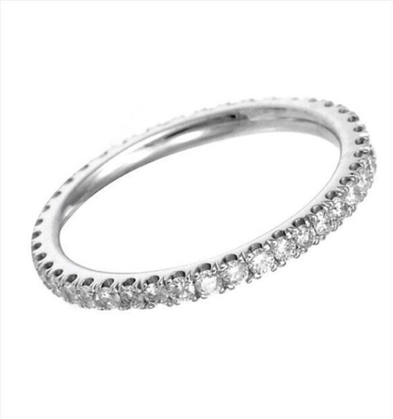 Natural Diamond Full Eternity Band 1.75 MM Ring/ Women's Pave Diamond ...