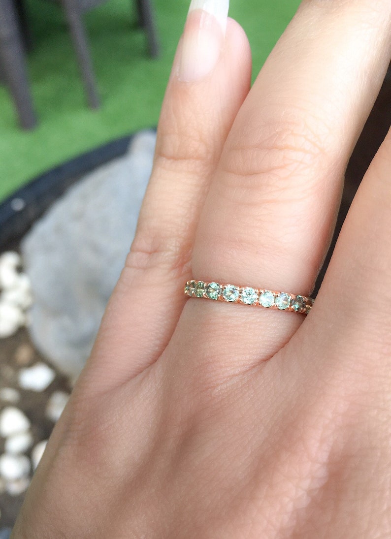 Alexandrite Ring Pave Full Eternity Alexandrite Band 2.3mm Alexandrite ...