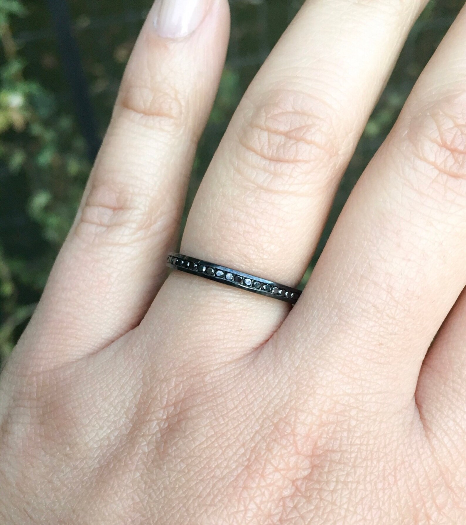 Black Diamond With Black Rhodium Full Eternity Ring/ - Etsy