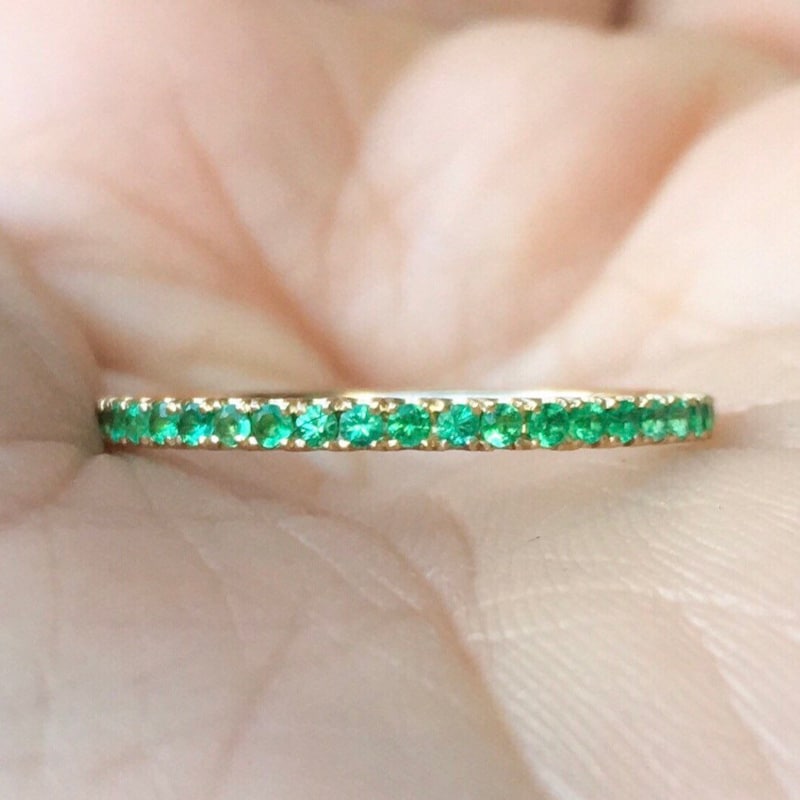 Emerald Eternity Band - Etsy