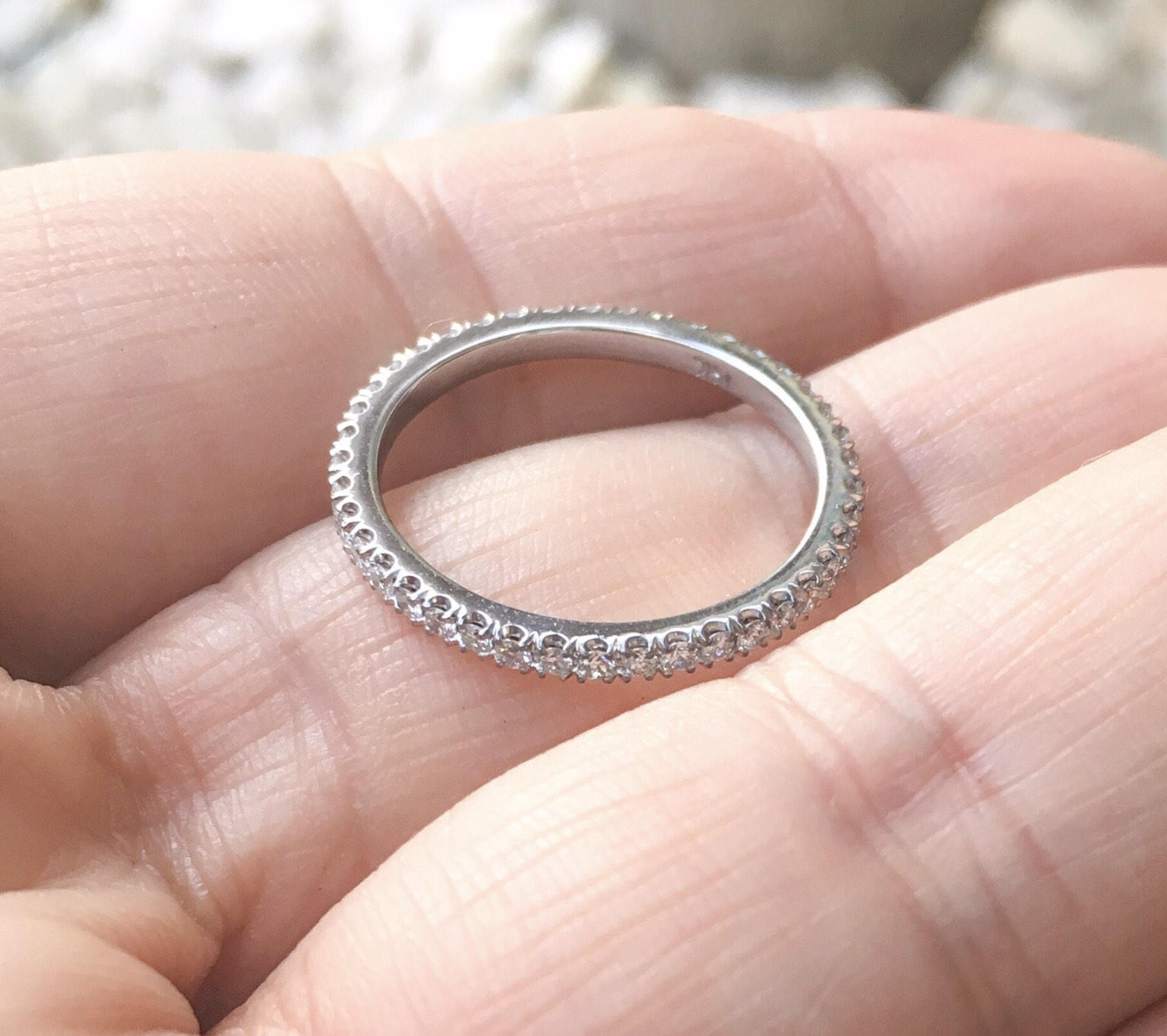 Natural Diamond Full Eternity Band 1.75 MM Ring/ Women's Pave Diamond ...