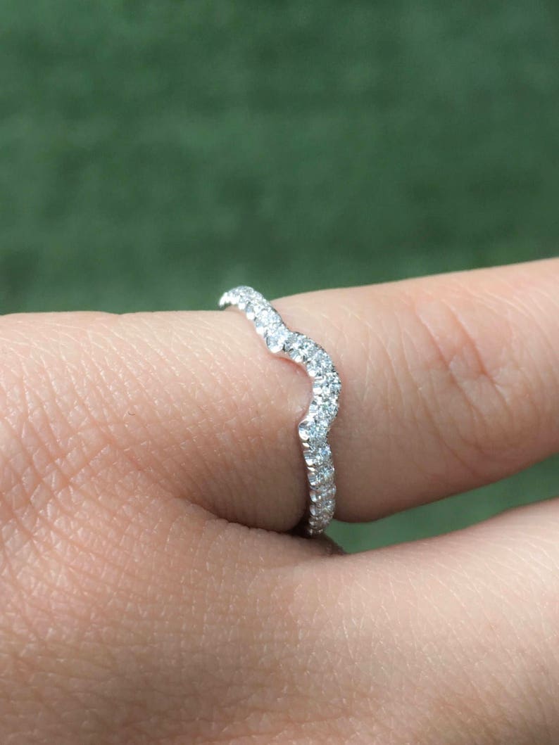 Diamond Women's Solitaire Enhancer Wrap Guard Pave Ring/ 2mm Lab Grown ...