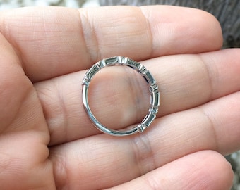 Sapphire Band Baguette Dot Blue Sapphire 3/4 Bezel Set Blue Sapphire Band Baguette Dot Blue Sapphire 3/4 Bezel Set Blue