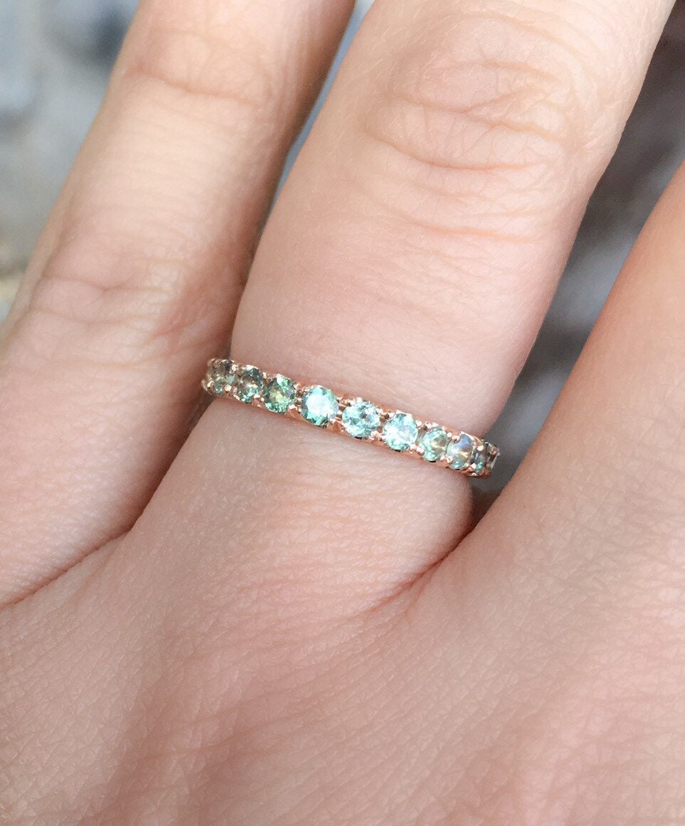 Alexandrite Ring Pave Full Eternity Alexandrite Band 2.3mm Alexandrite ...