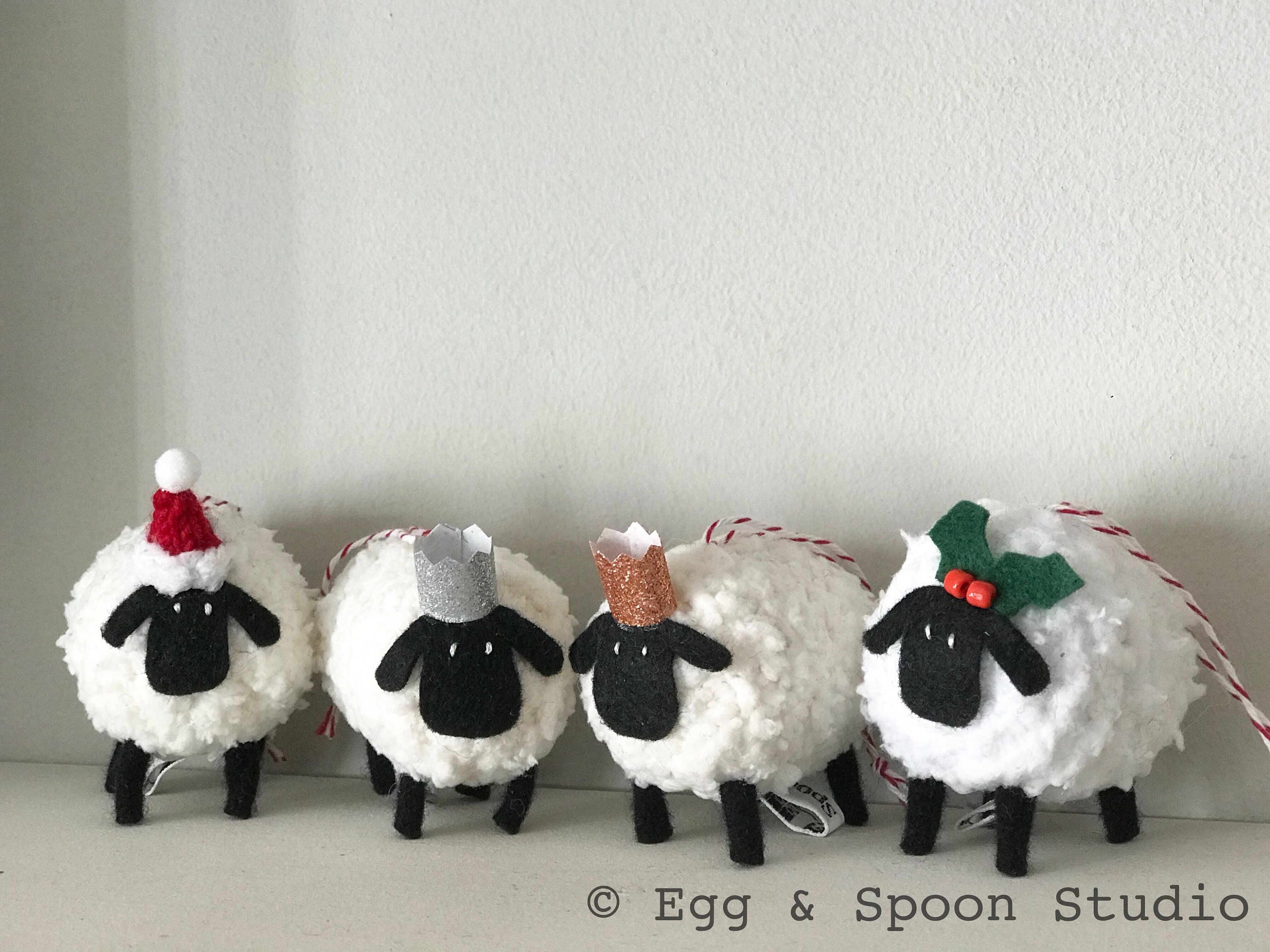 Sheep Decorations Hand Knitted Sheep Ornaments - Etsy UK
