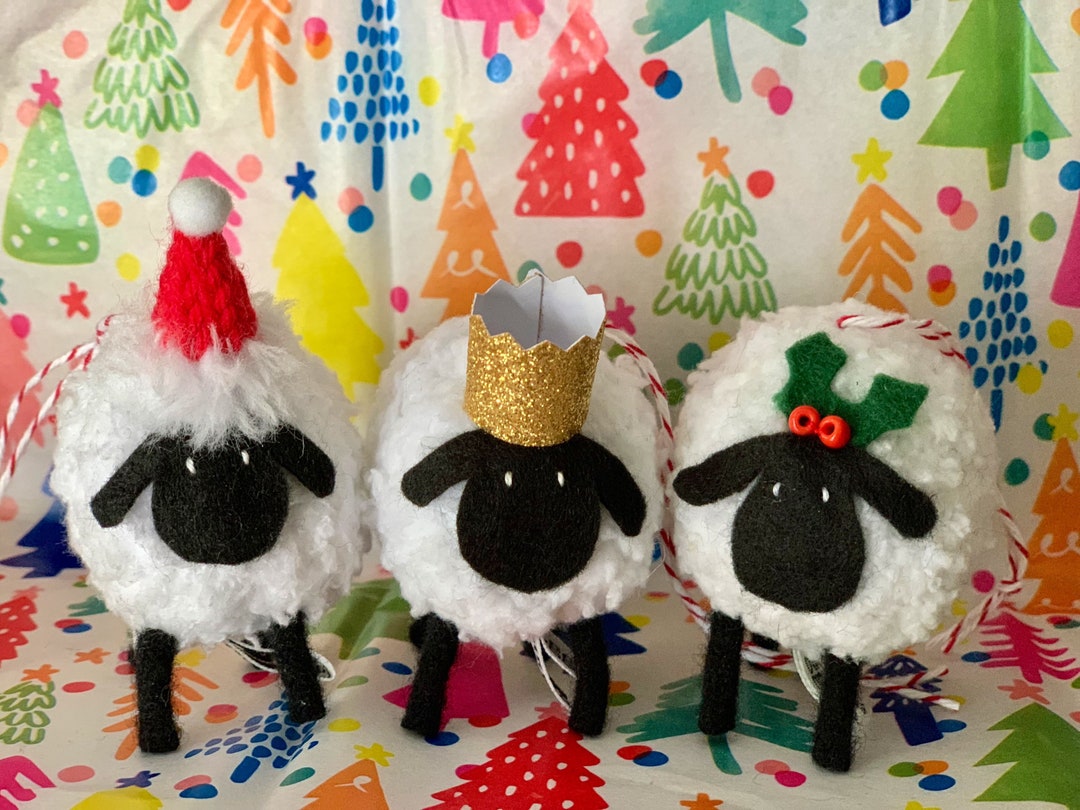 Sheep Decorations - Hand Knitted Sheep Ornaments - Etsy
