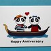 Panda Anniversary Card: Pandas in Love, Venice Gondola - Etsy