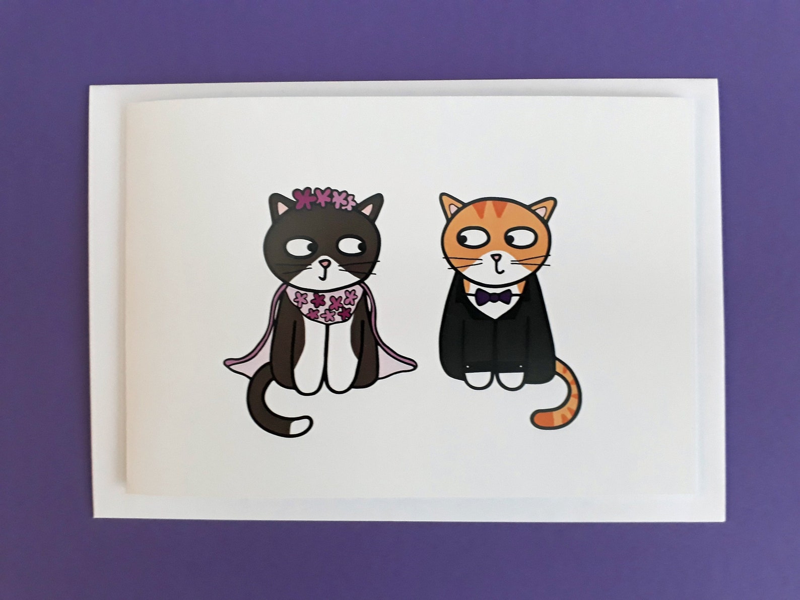 Cat Wedding Card Cat Wedding Invitation Cute Cat Wedding - Etsy UK