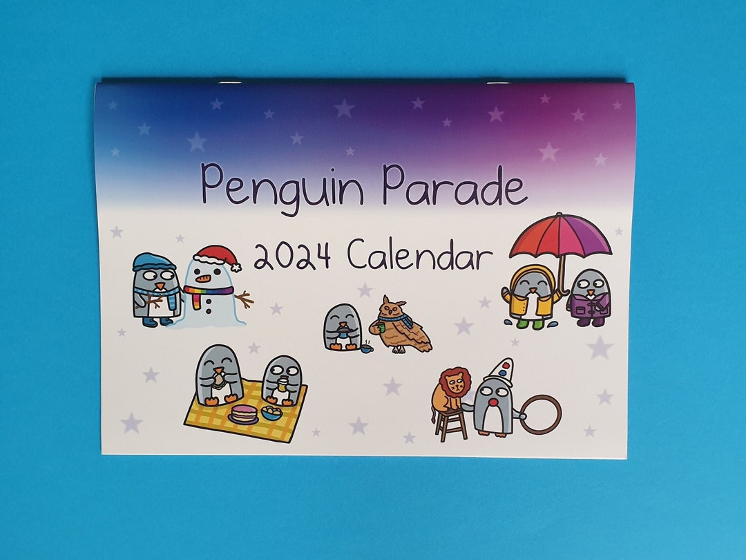 Funny Penguin Calendar 2024, Quirky Artist Calendar, 2024 Wall Calendar ...