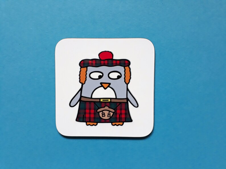 Funny Scottish Coaster Funny Penguin Gift Scottish Gift - Etsy UK