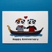 Panda Anniversary Card: Pandas in Love, Venice Gondola - Etsy