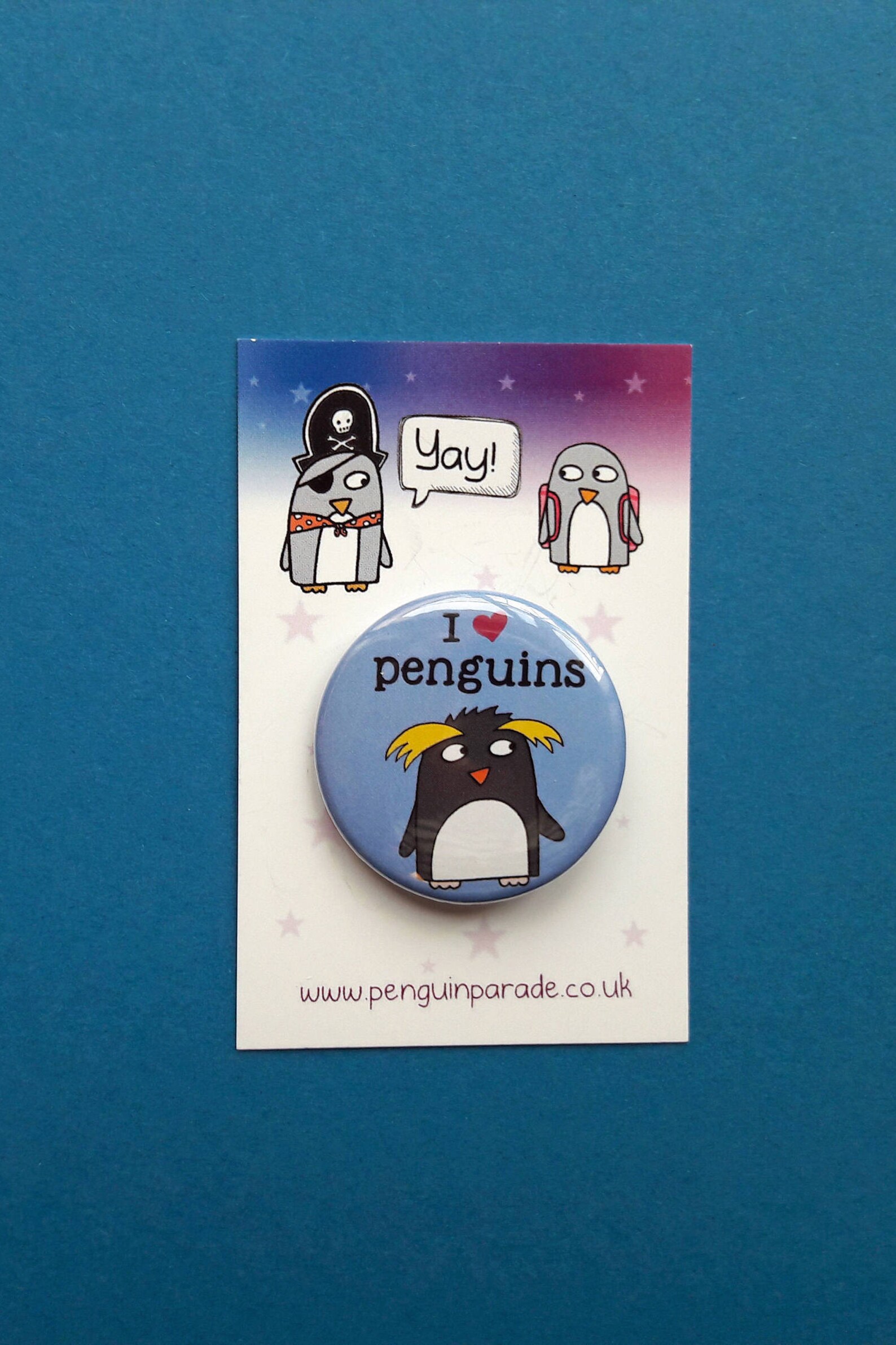 Penguin Badge Rockhopper Penguin Badge Penguin Gift - Etsy UK