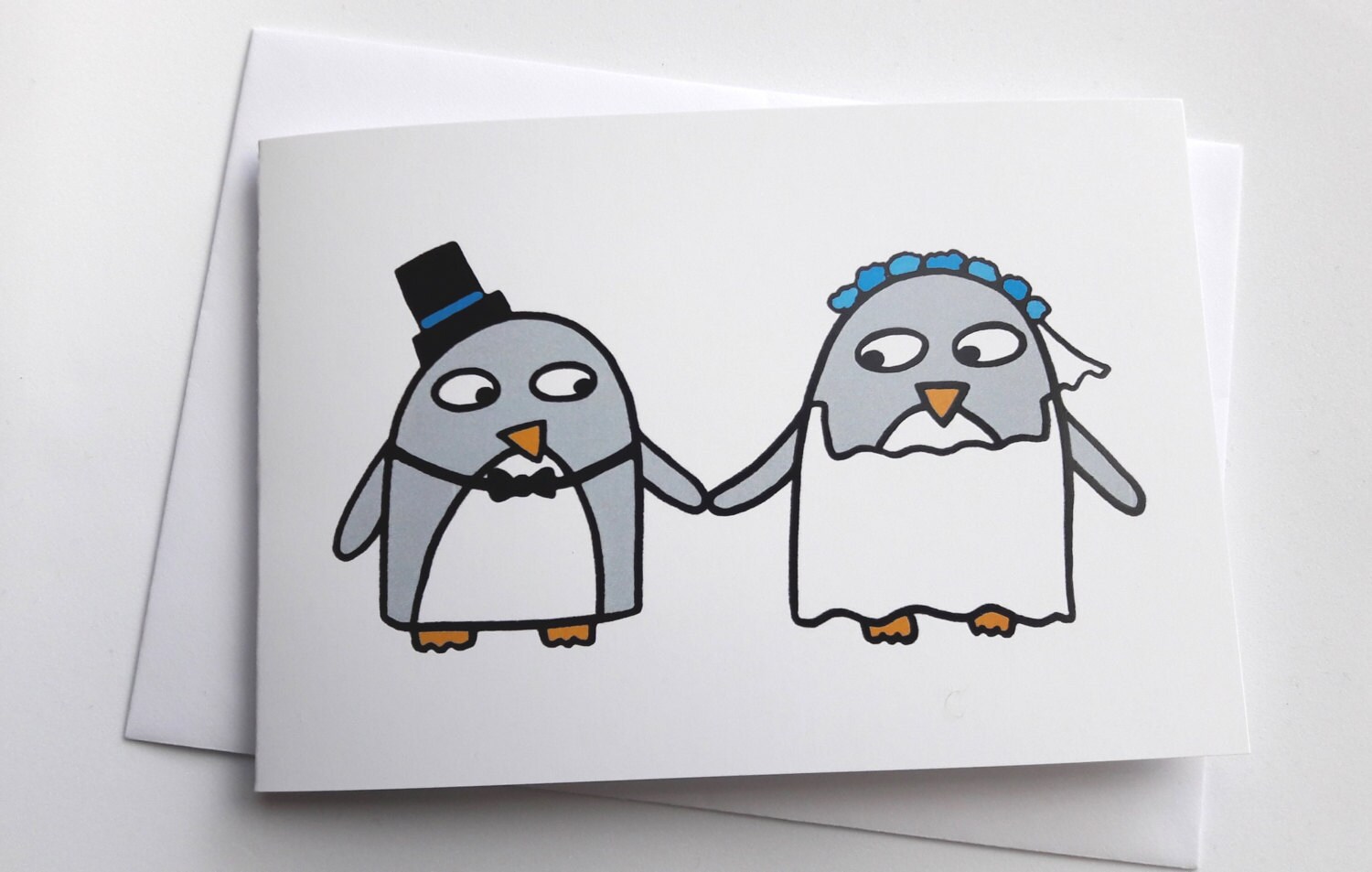 Penguin Wedding Card Funny Wedding invitation Cute Wedding | Etsy