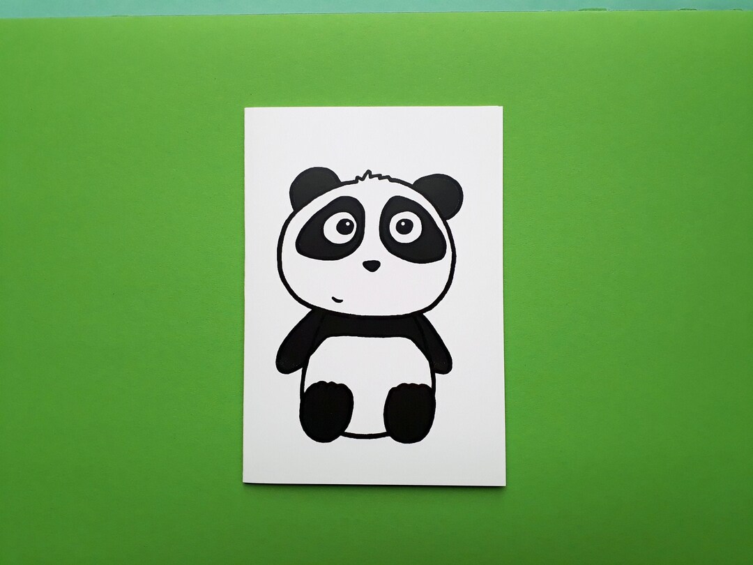 Cute Panda Card - Panda Birthday Card - Baby Card - Blank Inside - P007 ...