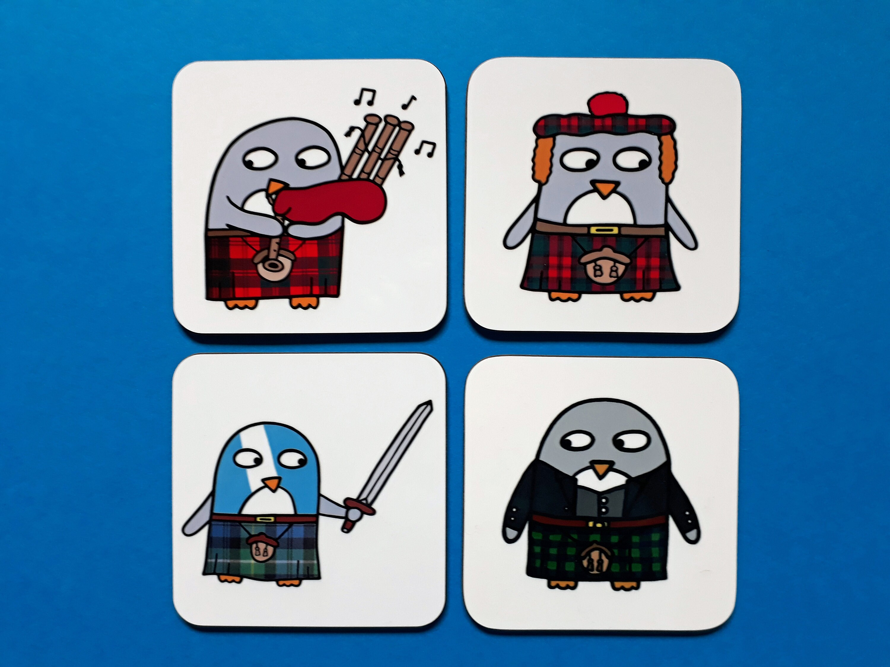 Scottish Coaster Scottish Penguin Coaster Penguin With - Etsy UK