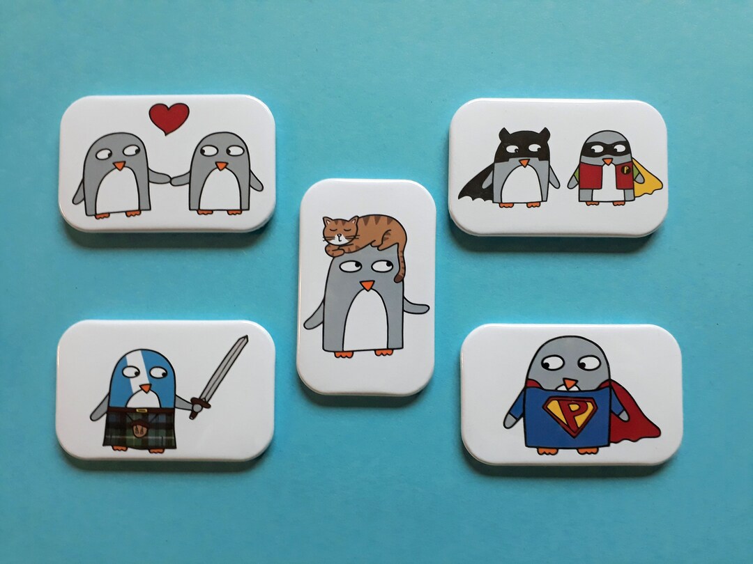 Funny Penguin Fridge Magnets - Penguin Gift - Love - Stocking Filler ...