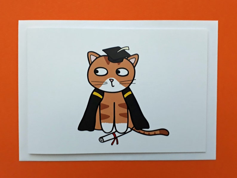 Cat Graduation Card - Cute Graduation Card - Congratulations on ...