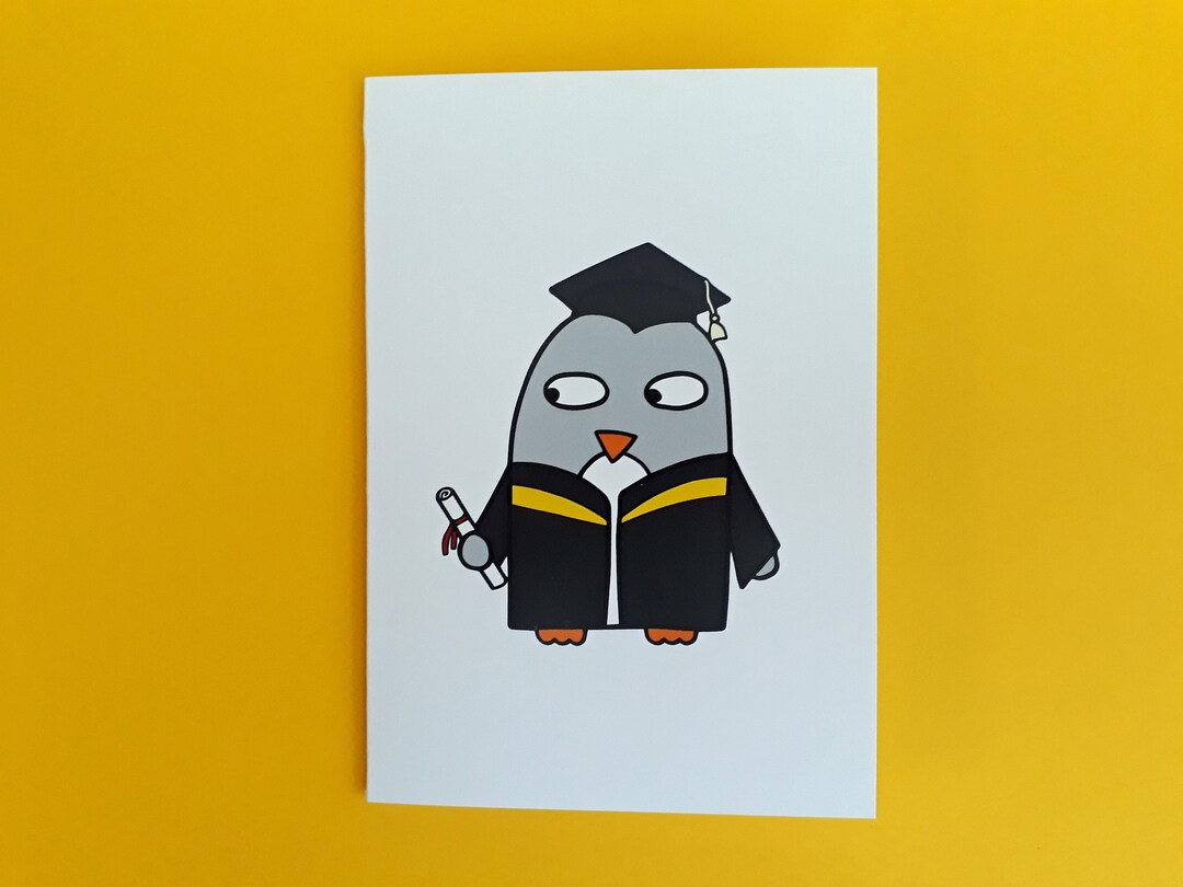 Funny Graduation Card Penguin Graduate Hat College - Etsy UK