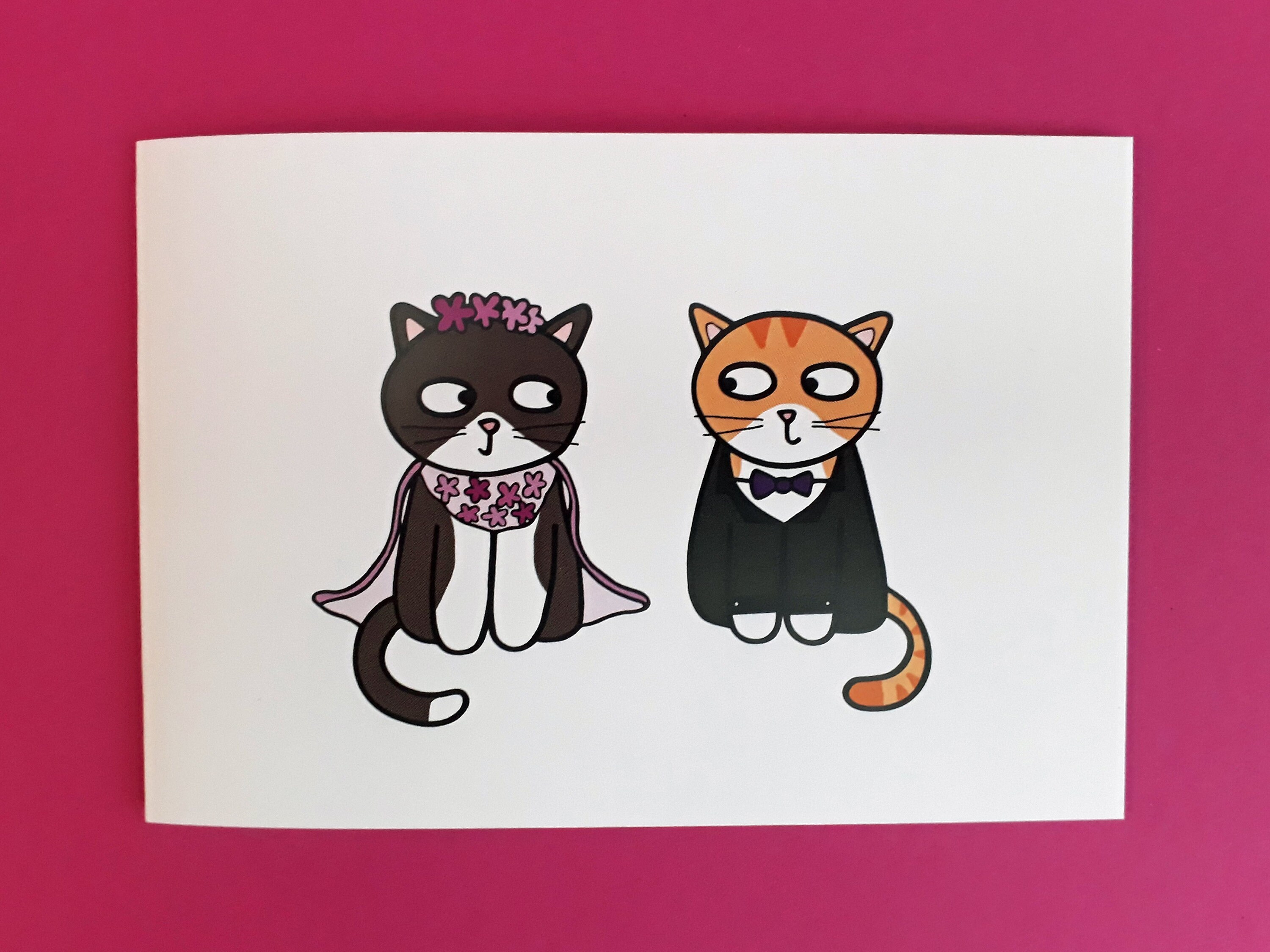 Cat Wedding Card Cat Wedding Invitation Cute Cat Wedding - Etsy UK