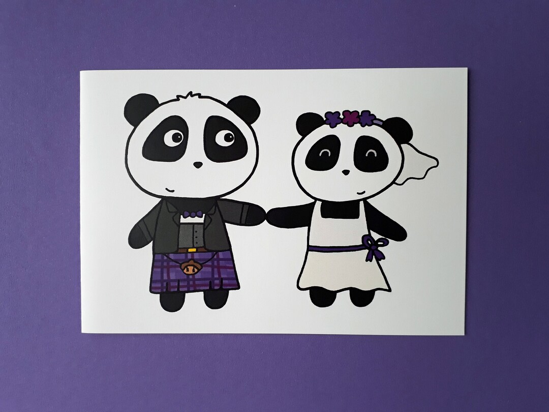 Panda Wedding Card: Scottish Tartan Wedding Invitations - Etsy