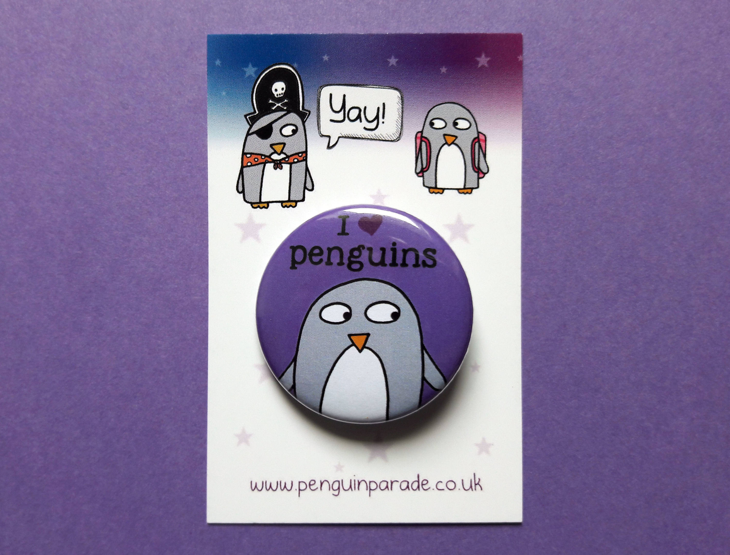 Penguin Badge Rockhopper Penguin Badge Penguin Gift - Etsy UK