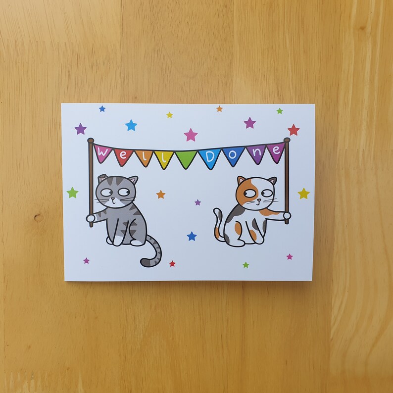 Cat Well Done Card, Passing Exams, Driving Test, Congratulations - Etsy