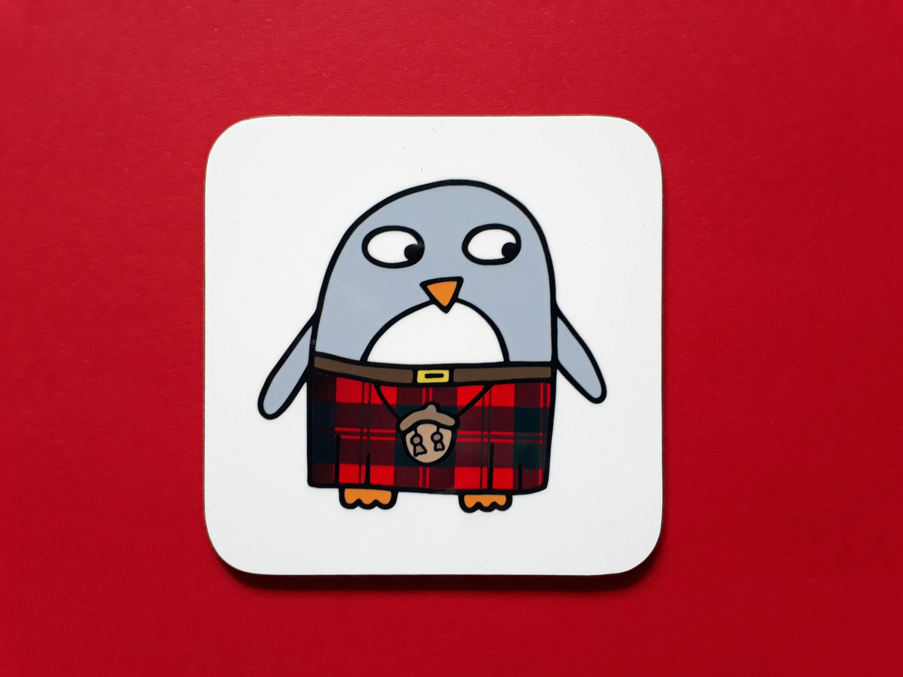 Scottish Coaster Scottish Penguin Coaster Penguin With - Etsy UK
