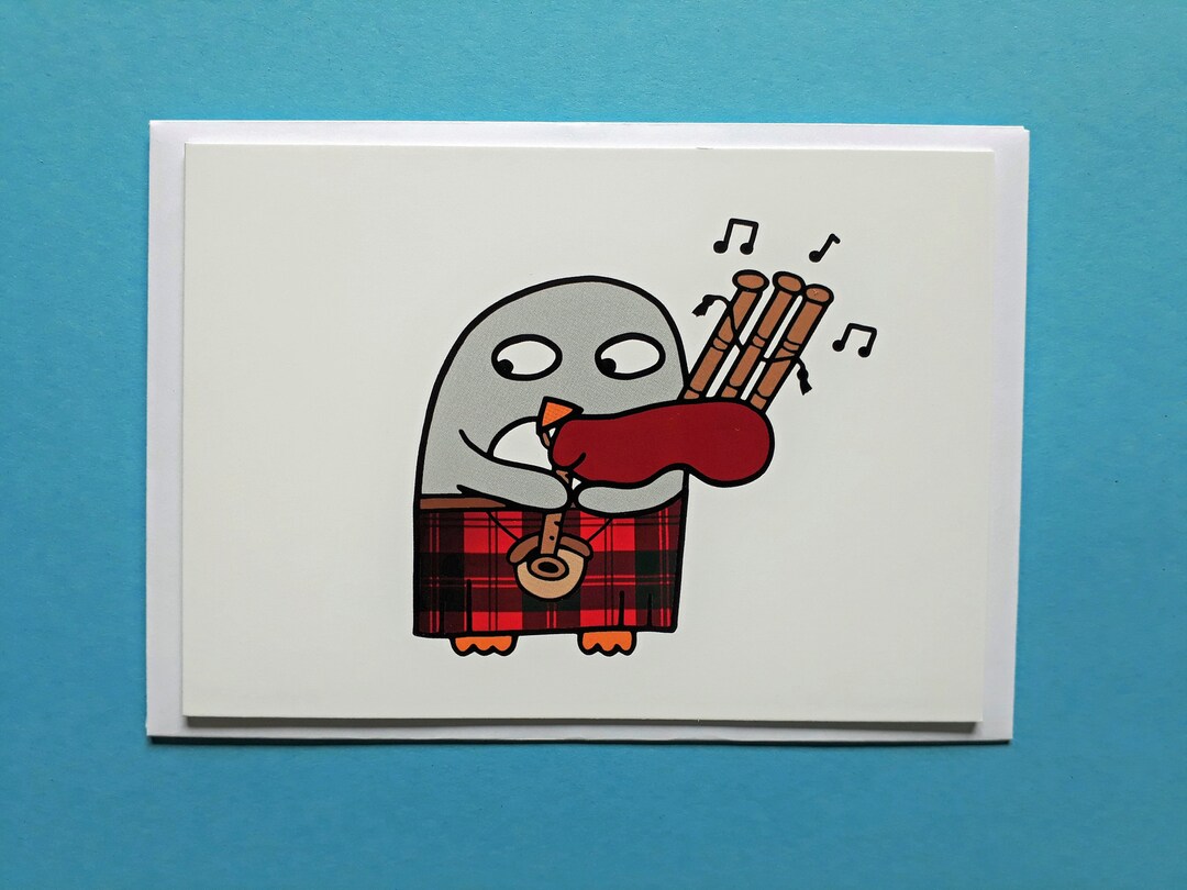 Scottish Penguin Piper Card: Kilt Bagpipes Birthday Card - Etsy