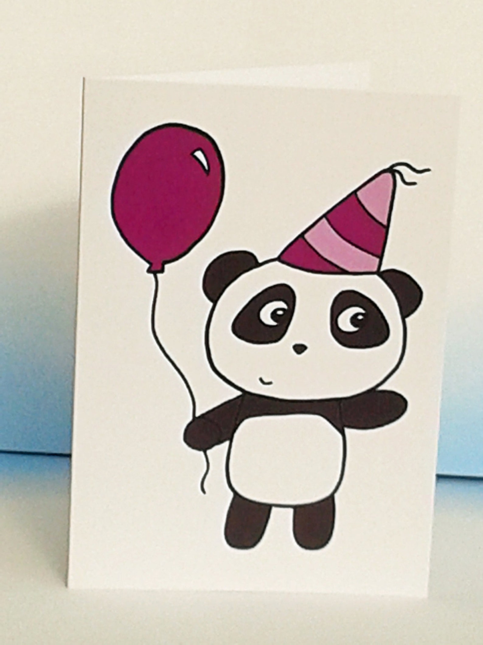Panda Birthday Card Cute Panda Card Child Party Card - Etsy UK