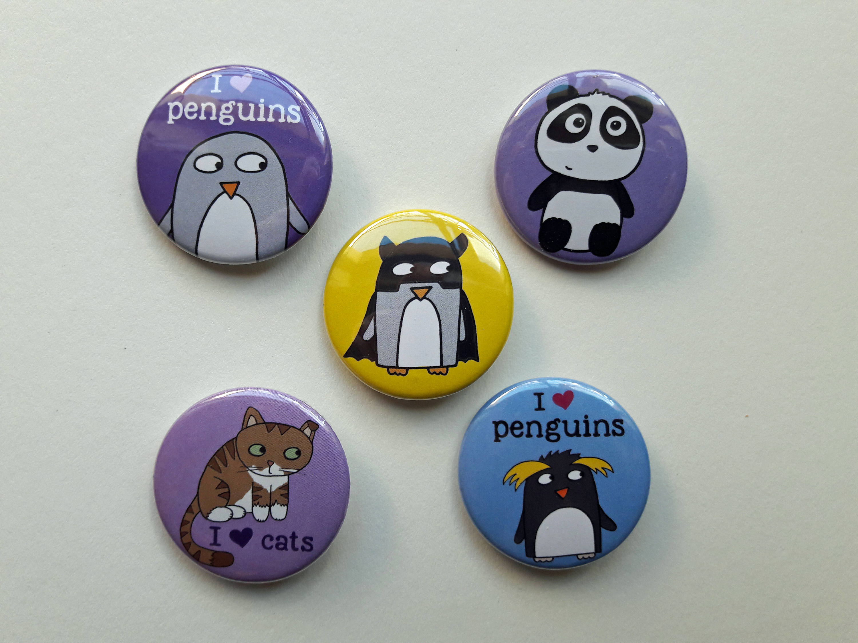 Penguin Badge Rockhopper Penguin Badge Penguin Gift - Etsy UK