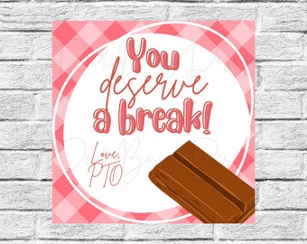 You Deserve a Break Teacher Gift Tags Staff Appreciation Gift Tag End ...
