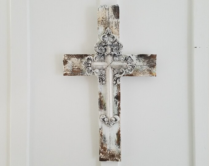 21" Tall Large Cross Wall Décor Religious Cross Wood Cross Wood ...