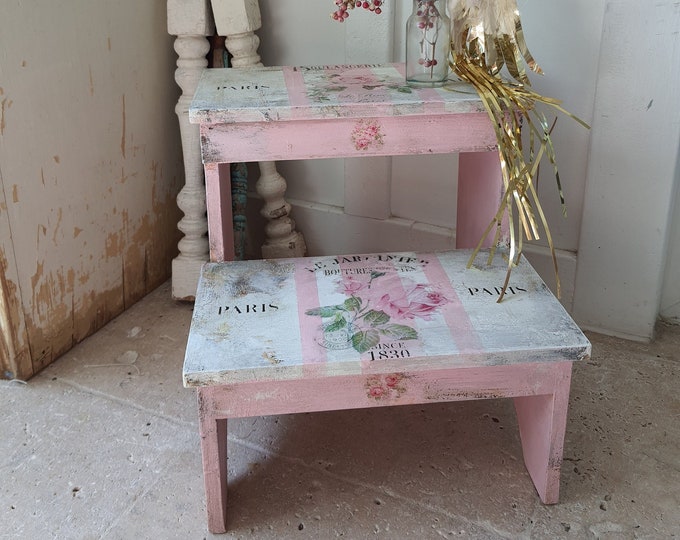Wooden Two Step Stool Decorative Step Stool Vintage Stool - Etsy