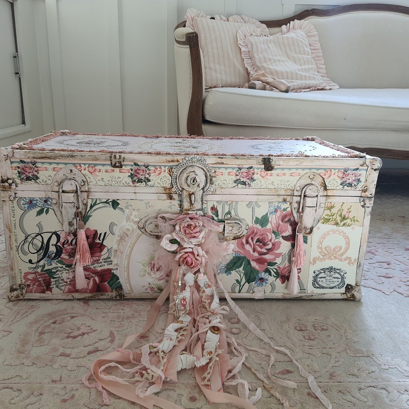 Shabby Chic Trunk - Etsy