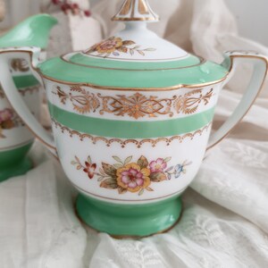 Vintage Noritake China Floral Pattern Creamer and Sugar Bowl With Lid ...