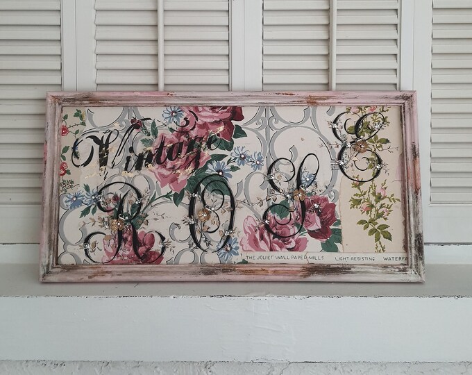 Shabby Vintage Rose Sign Wall Decor Wall Plaque Wall Art - Etsy