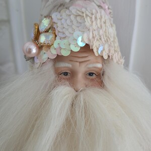 18" Tall Handcrafted Pink Santa Figurine, Shabby Chic Christmas Decor ...