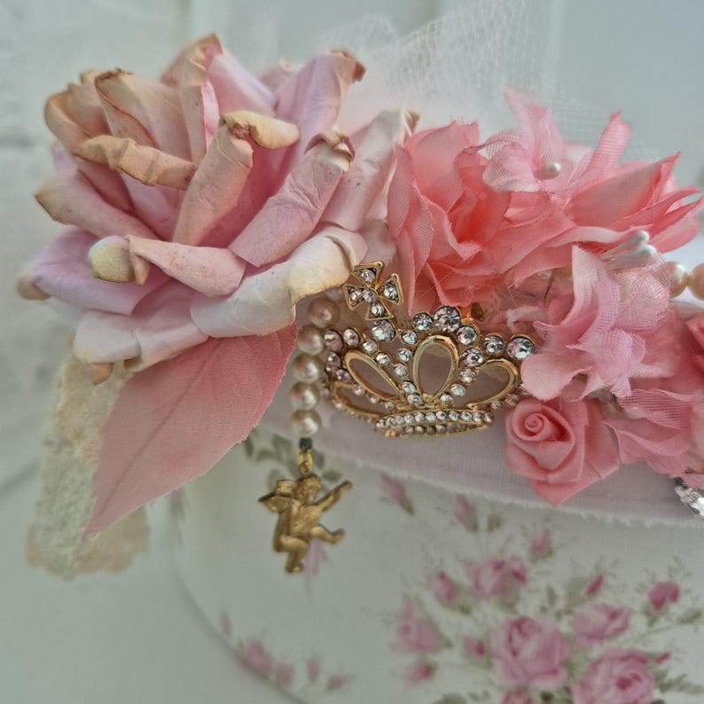 Hand Crafted Shabby Box, Rachell Ashwell and Floral Fabric, Keepsake ...