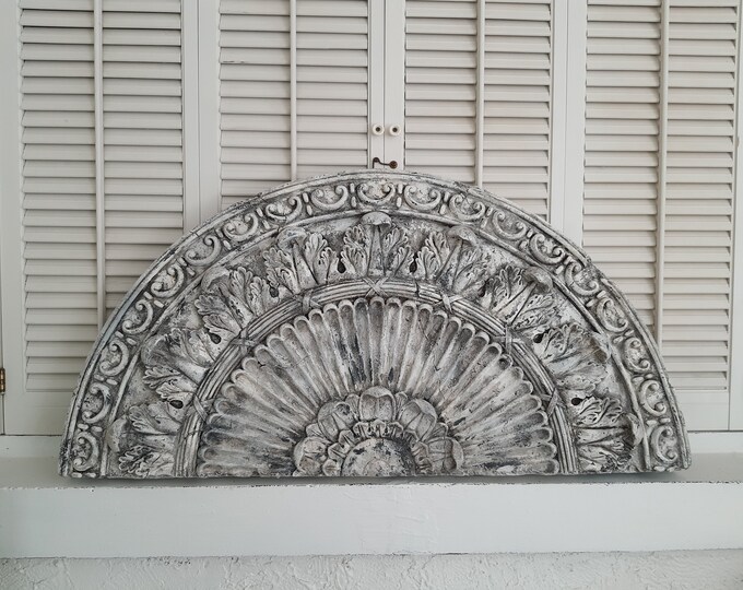 35" Large French Gray Arched Wall Plaque Wall Decor Wall Accent Wall ...