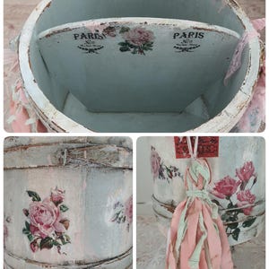 19 Tall Vintage Firkin Sugar Bucket Storage Shabby Cottage Farmhouse ...