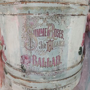 19 Tall Vintage Firkin Sugar Bucket Storage Shabby Cottage Farmhouse ...