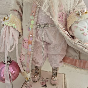 18" Tall Handcrafted Pink Santa Figurine, Shabby Chic Christmas Decor ...