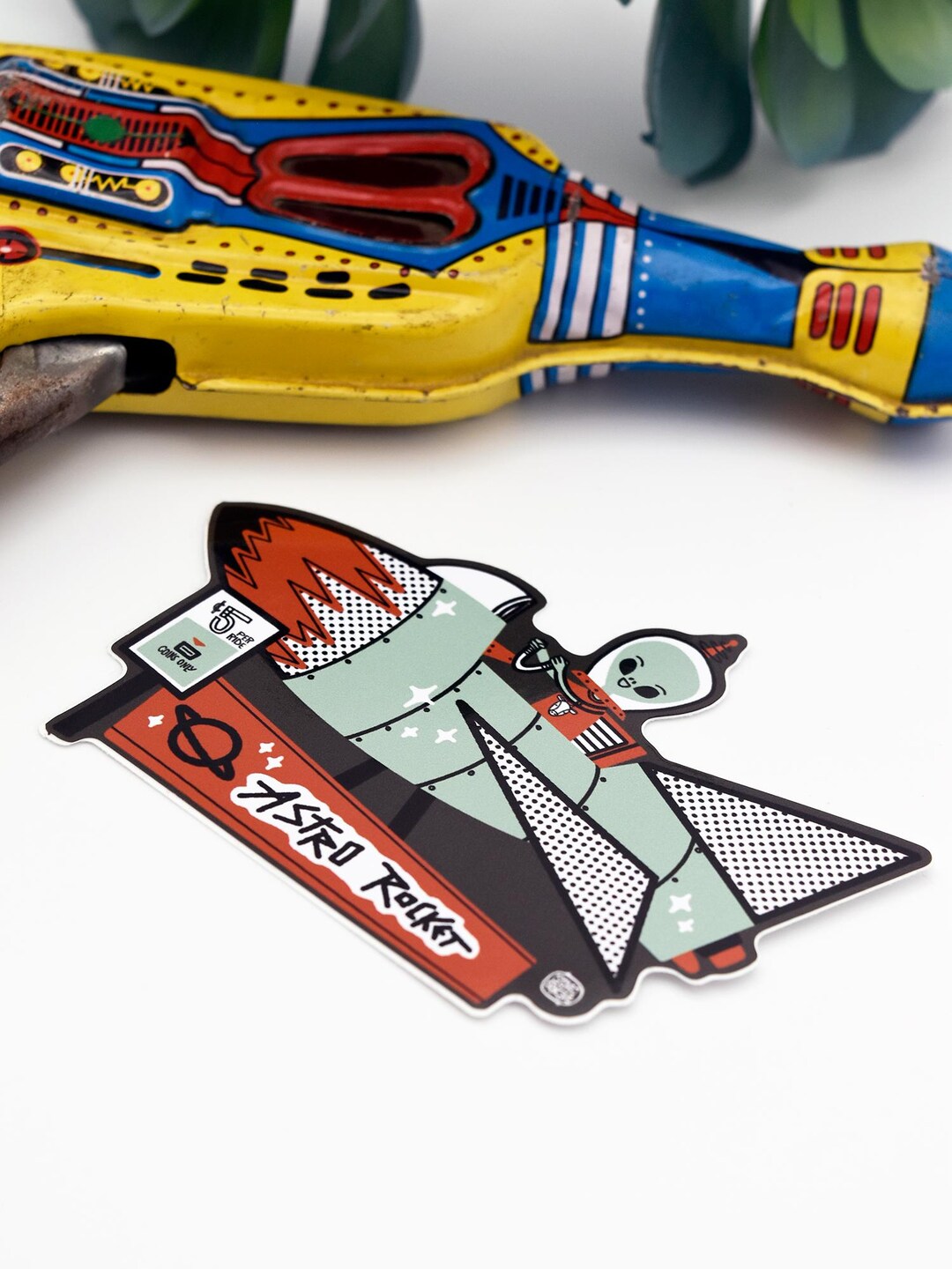 Alien Astro Rocket Glossy Vinyl Sticker - Etsy