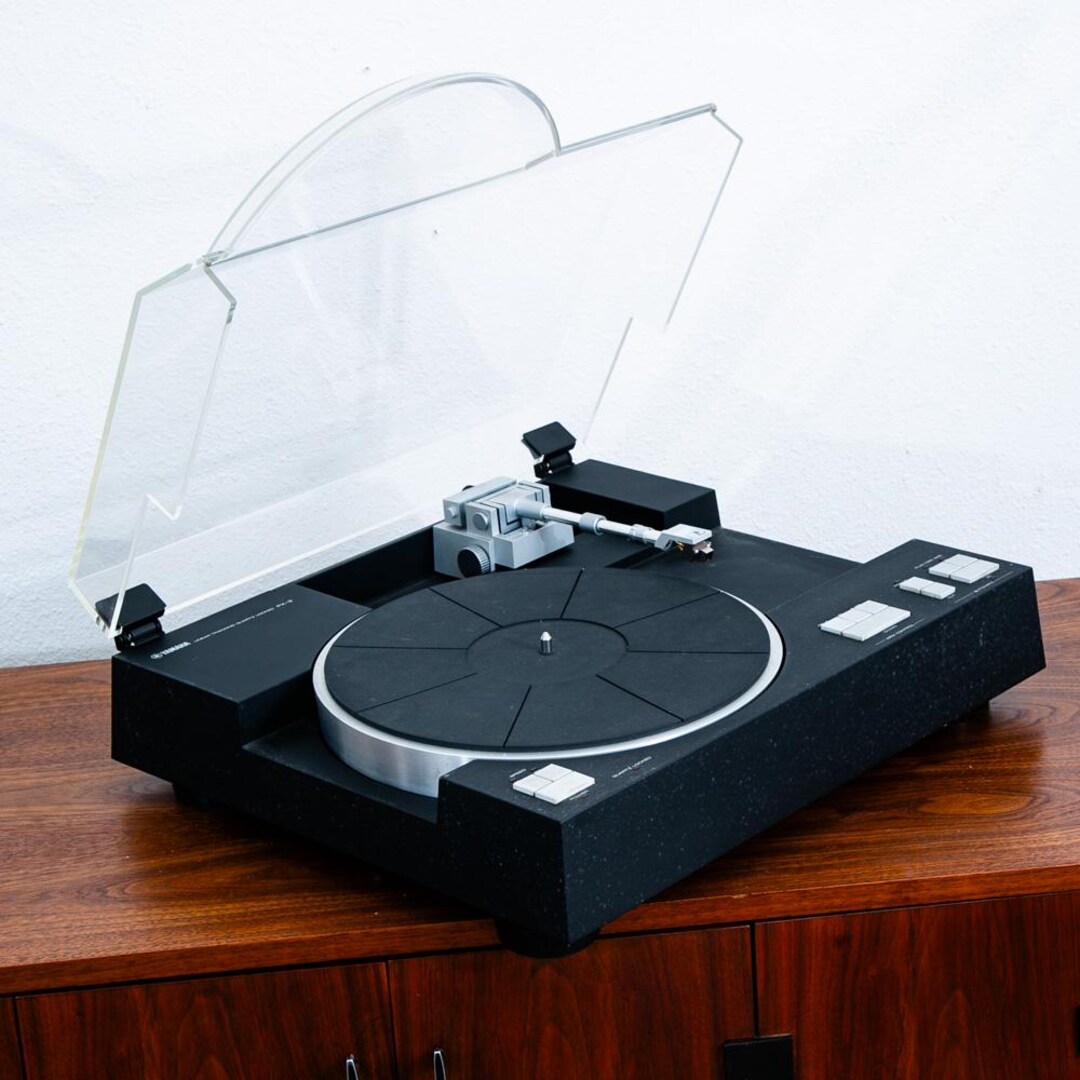 Vintage Record Player Yamaha PX-2 Black Turntable Linear Tracking 1980 ...