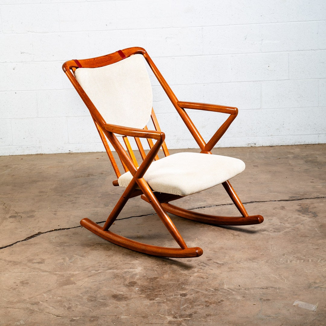 Mid Century Danish Modern Rocking Chair Benny Linden Teak Floating ...