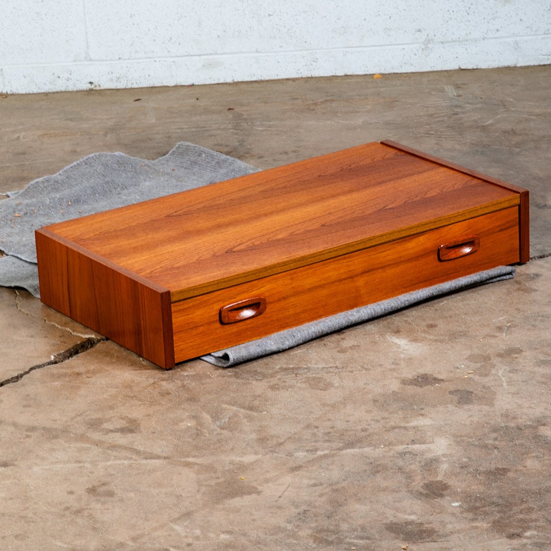 Mid Century Danish Modern Wall Unit Desk 1 Drawer Teak Mcm Cado Section ...