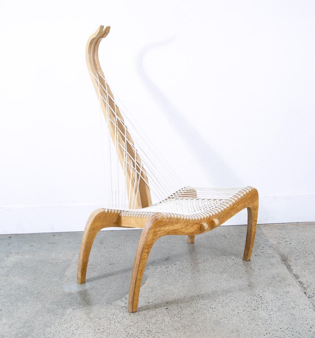 Mid Century Modern Lounge Chair Scorpion Rope Sculptural High Back ...