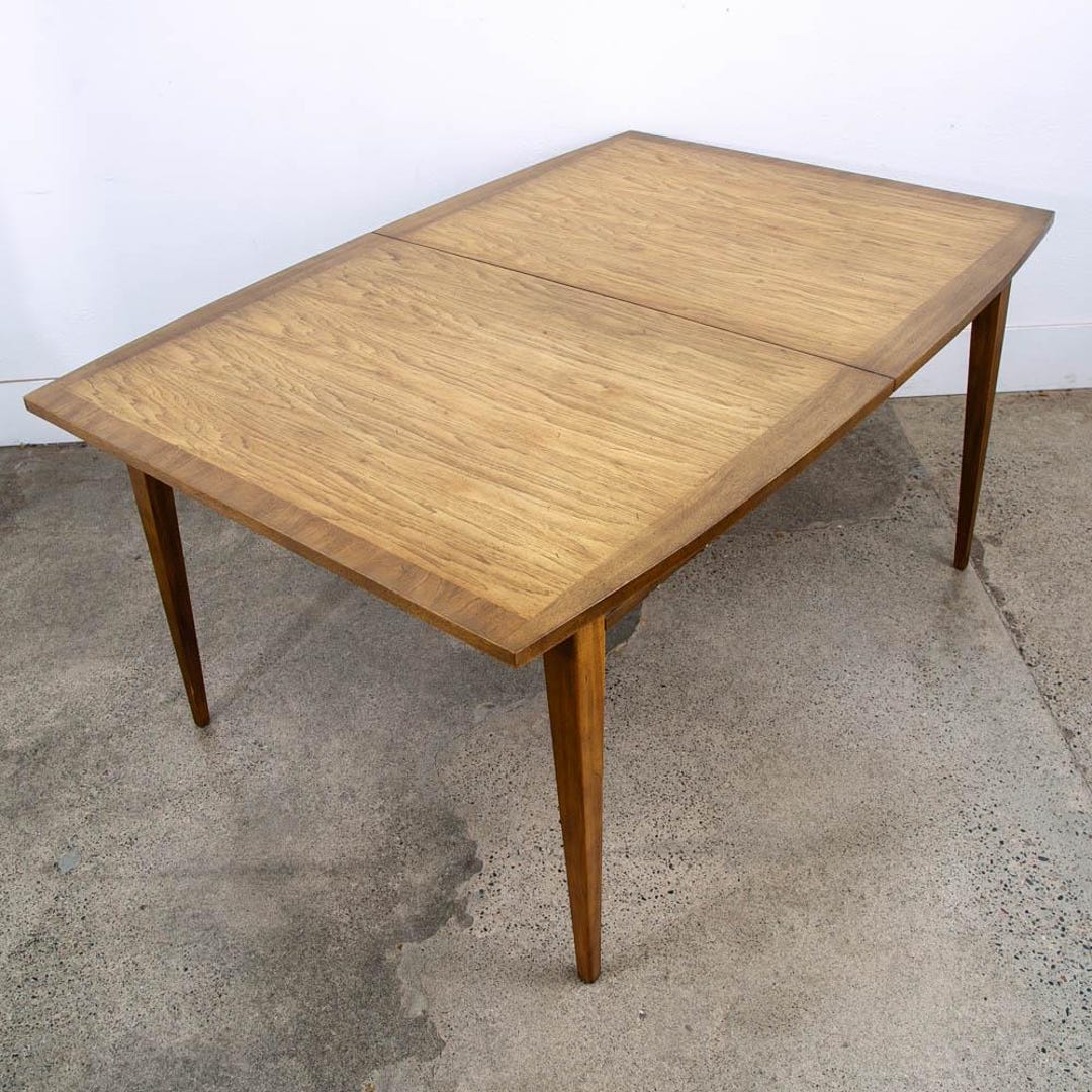 Mid Century Modern Dining Table Furniture 2 Leaf Rectangular Basic Witz ...