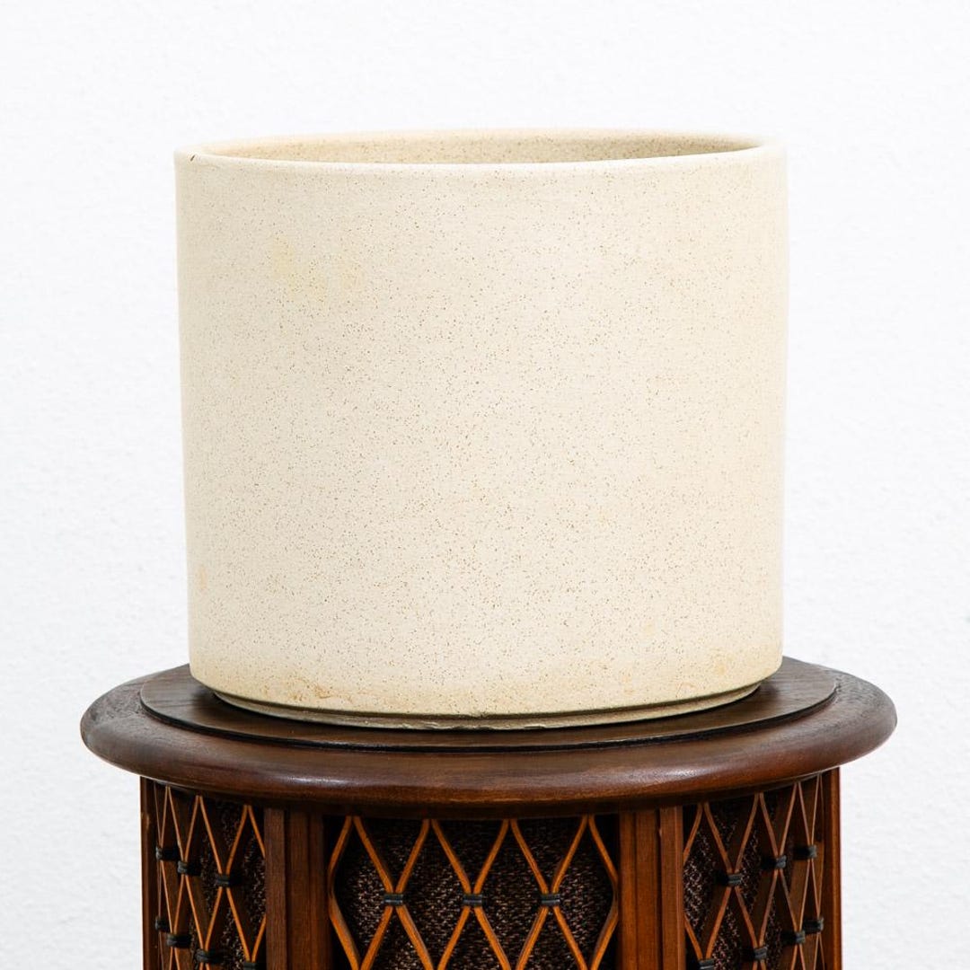 Mid Century Modern Planter AC-10 Speckled White Gainey Ceramic Oatmeal ...